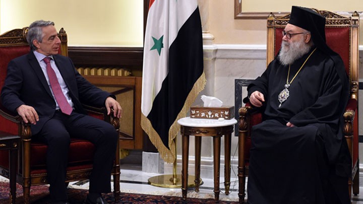Noursat | يوحنّا العاشر استقبل سفيري اليونان وصربيا في سوريا